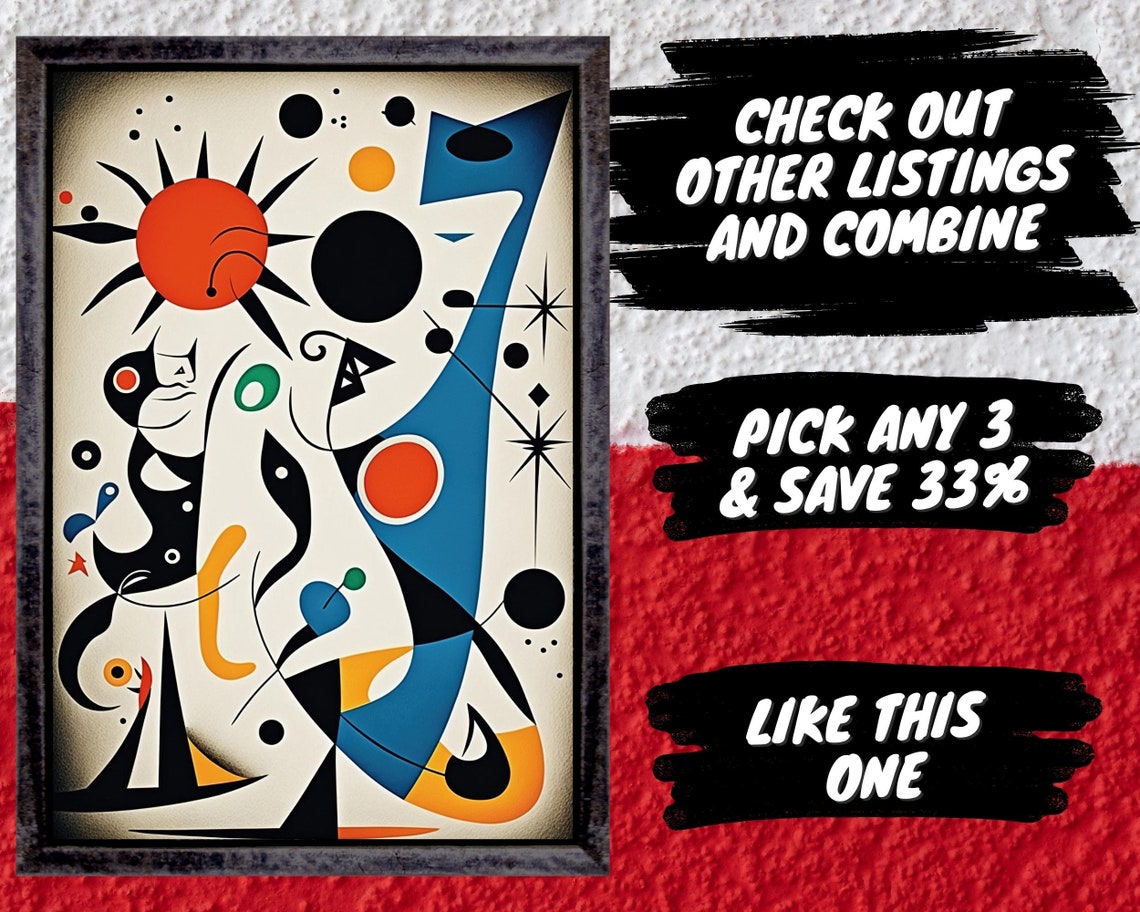 Joan Miro Art Print, Miro Poster, Miro Inspired Printable Wall Art ...