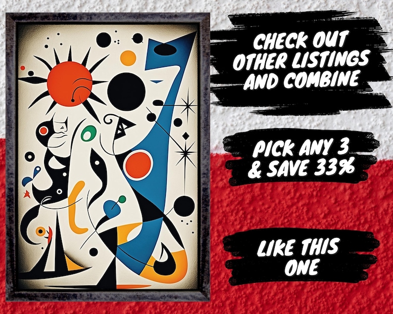 Joan Miro Art Print Miro Inspired Printable Wall (Download Now) - Etsy