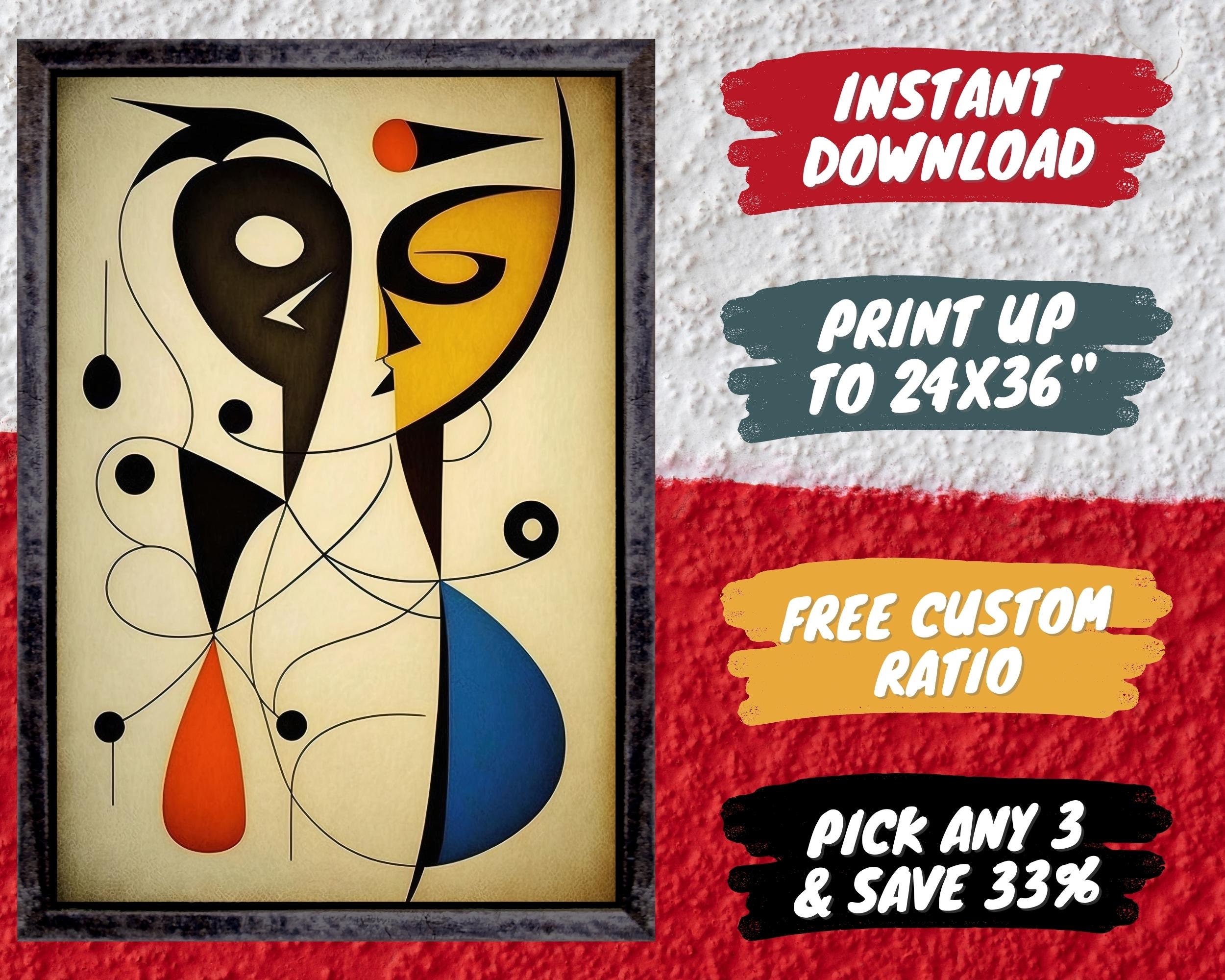 Miró Meets Picasso Printable Wall Art, Joan Miro Art Poster, Instant ...