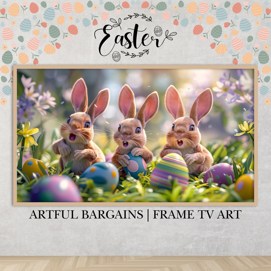 Easter Frame TV Art, Bunny Frame TV Art, Art for Frame TV, Easter Bunny ...