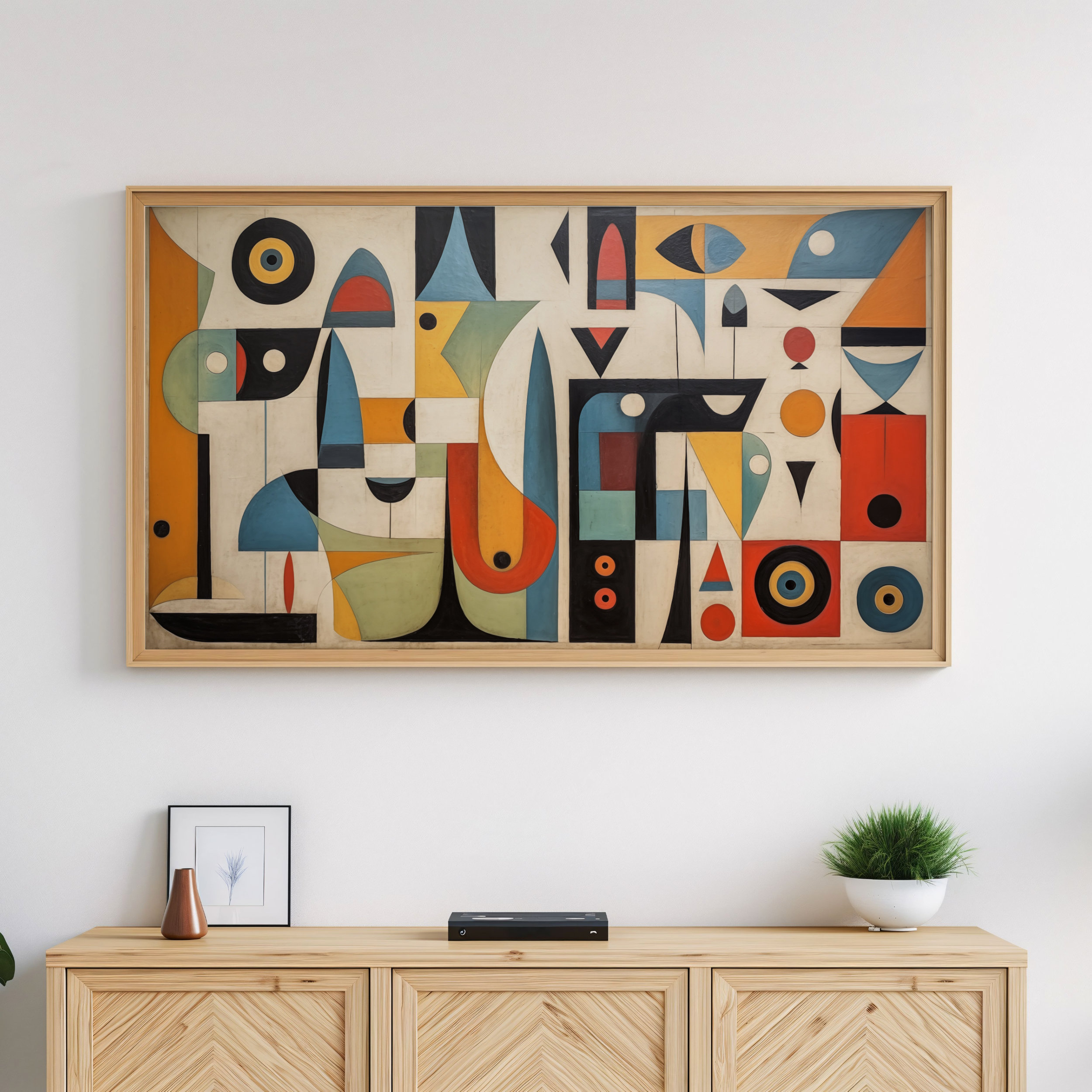 Frame TV Kunst, abstrakter Kubismus, Samsung The Frame, digitale TV ...