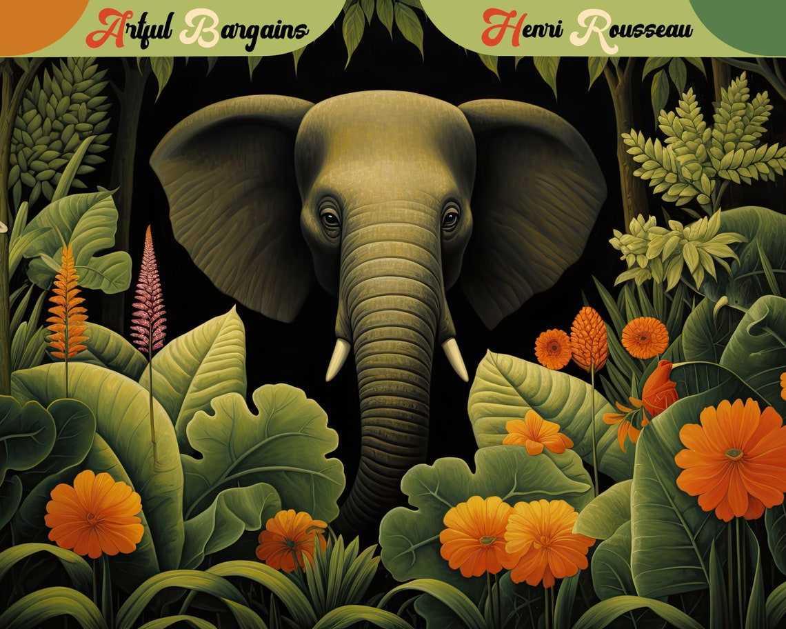 Henri Rousseau Art Print Elephant Art Print Exotic Jungle - Etsy