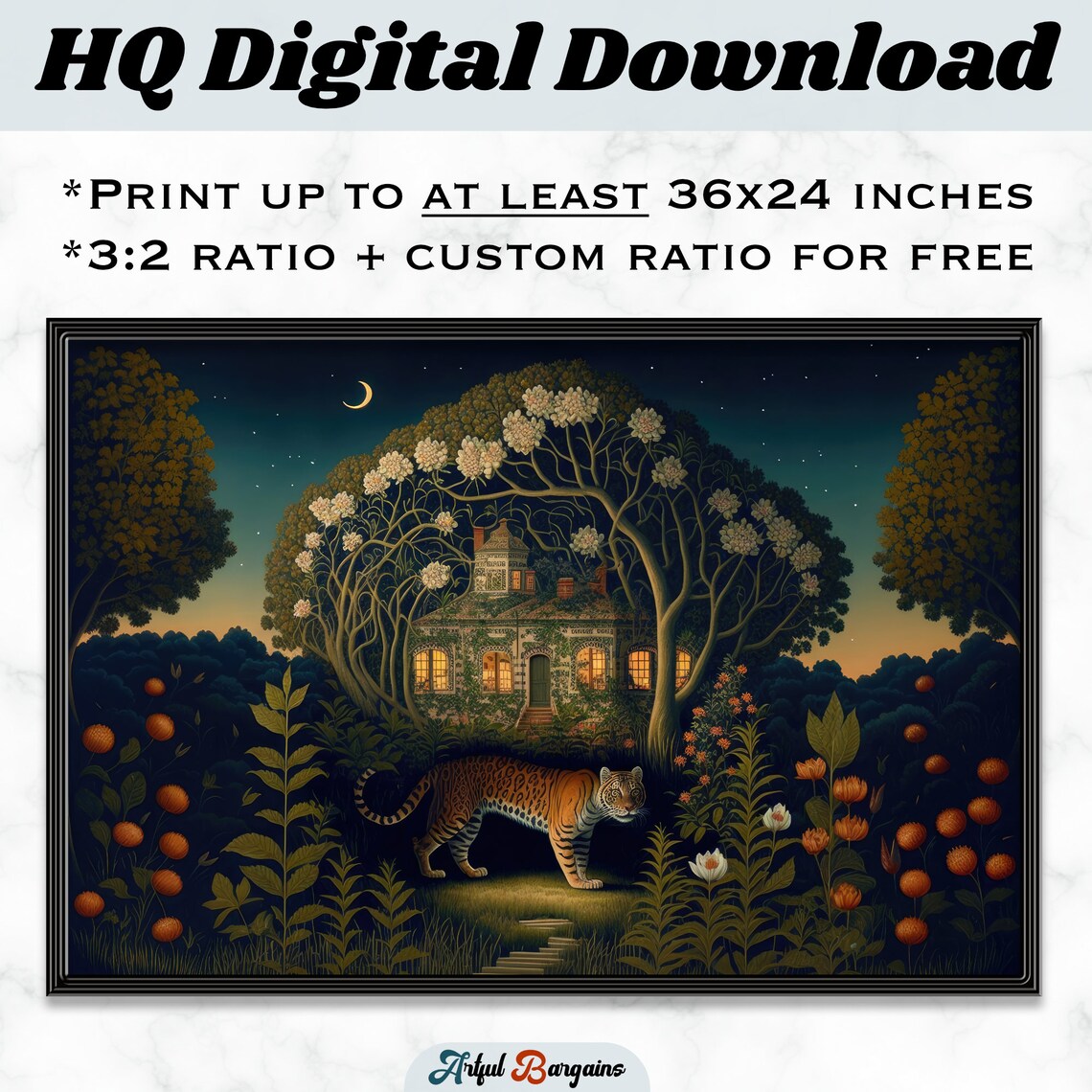 Henri Rousseau Art, Exotic Art Print, Rousseau Inspired Printable Wall Art, Instant Digital ...