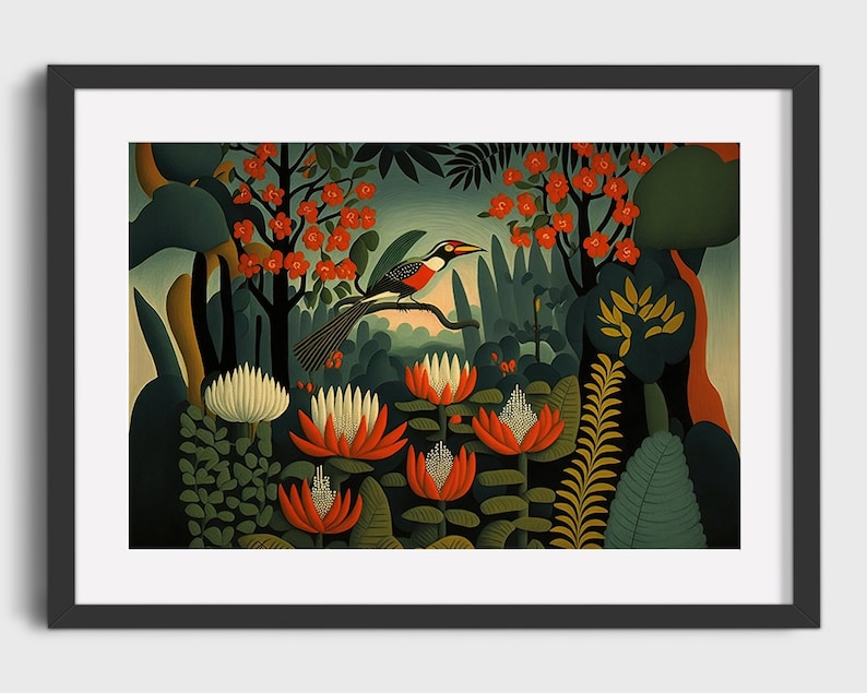 Henri Rousseau Art Print, Exotic Art, Rousseau Inspired Printable Wall ...