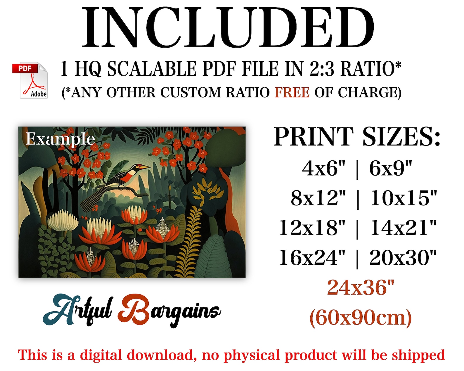 Henri Rousseau Art Print, Exotic Art, Rousseau Inspired Printable Wall ...