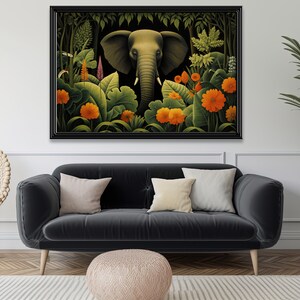 Henri Rousseau Art Print, Elephant Art Print, Exotic Jungle Art ...