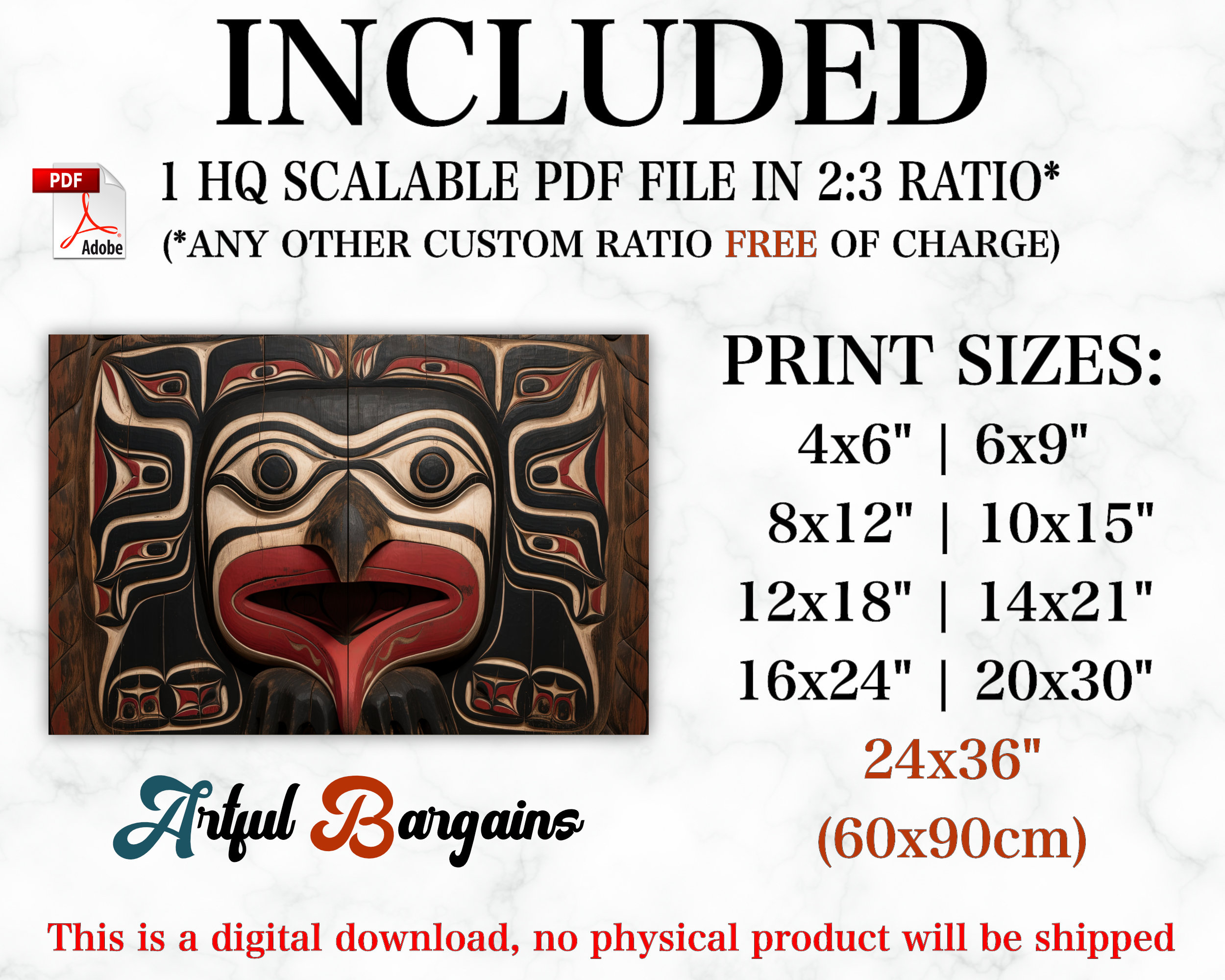 Haida Tribal Art Wood Print, Pacific Northwest, Native American ...