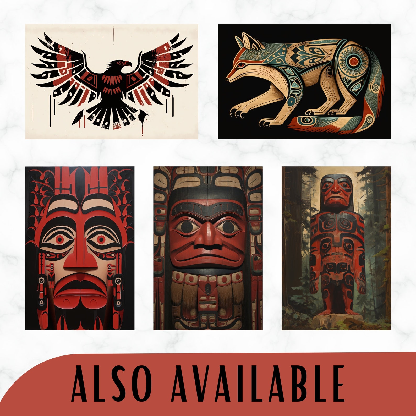 Pacific Northwest Native American Haida Tribal Art Print - Etsy