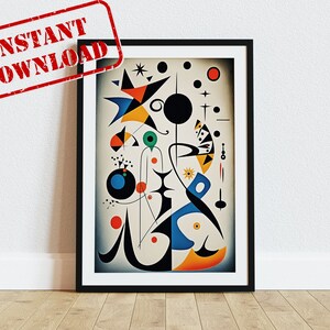 Miro Poster, Miro Inspired Printable Wall Art, Joan Miro Art Print ...
