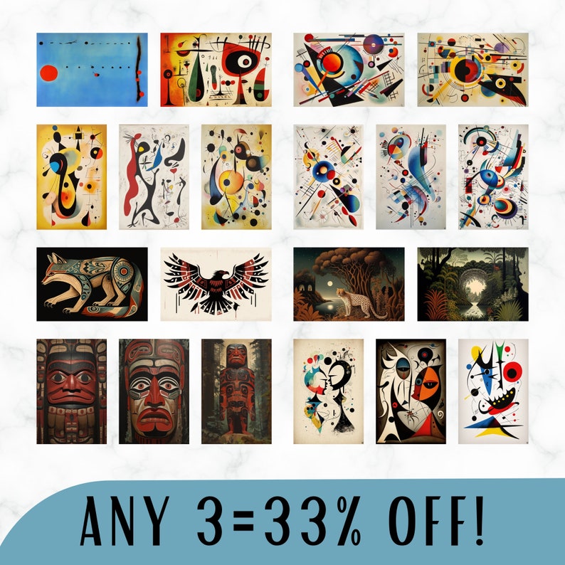 Kandinsky Art Print Minimalist Poster Colorful Kandinsky Inspired
