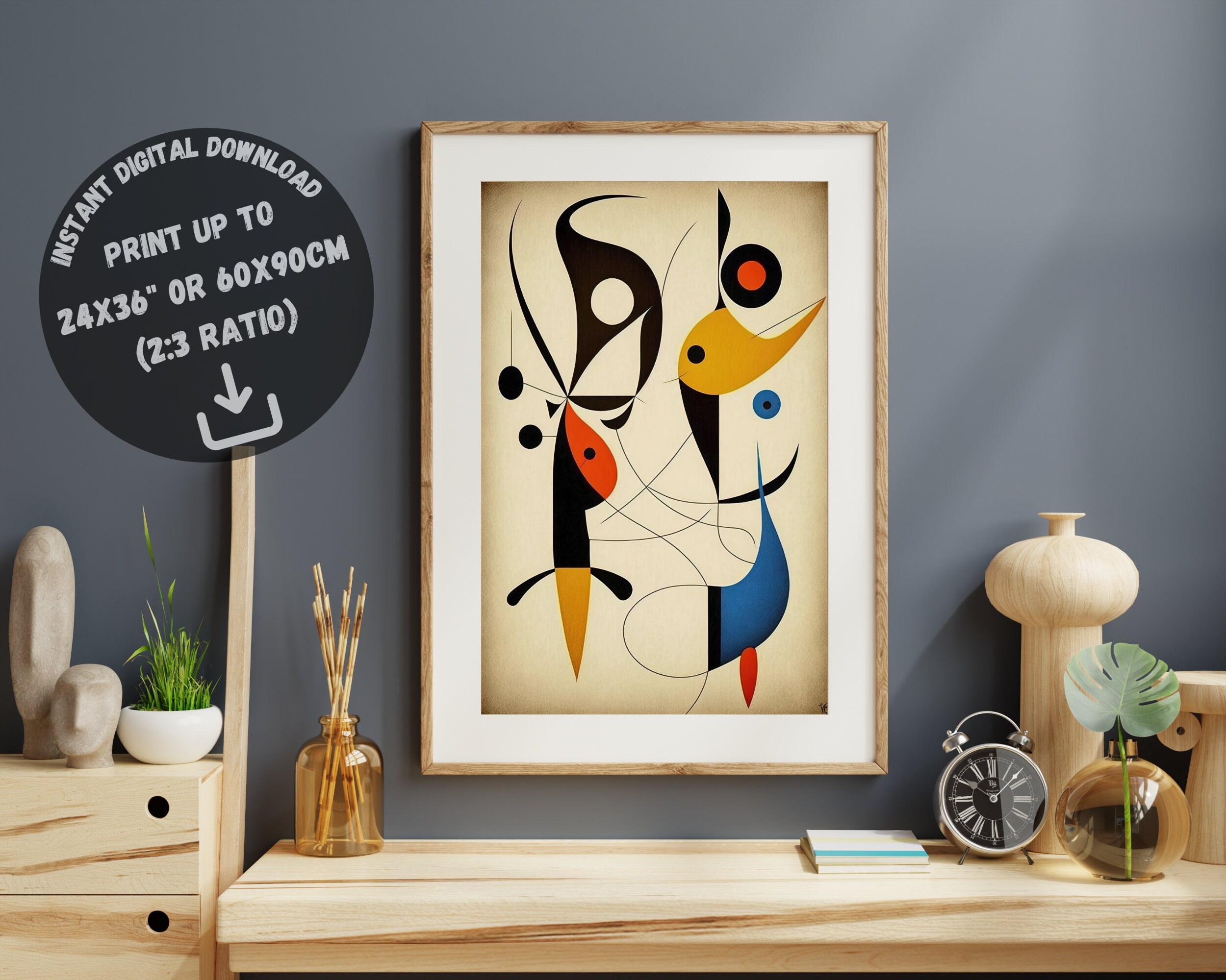 Picasso Meets Miro Printable Wall Art, Joan Miro Art Poster, Instant ...