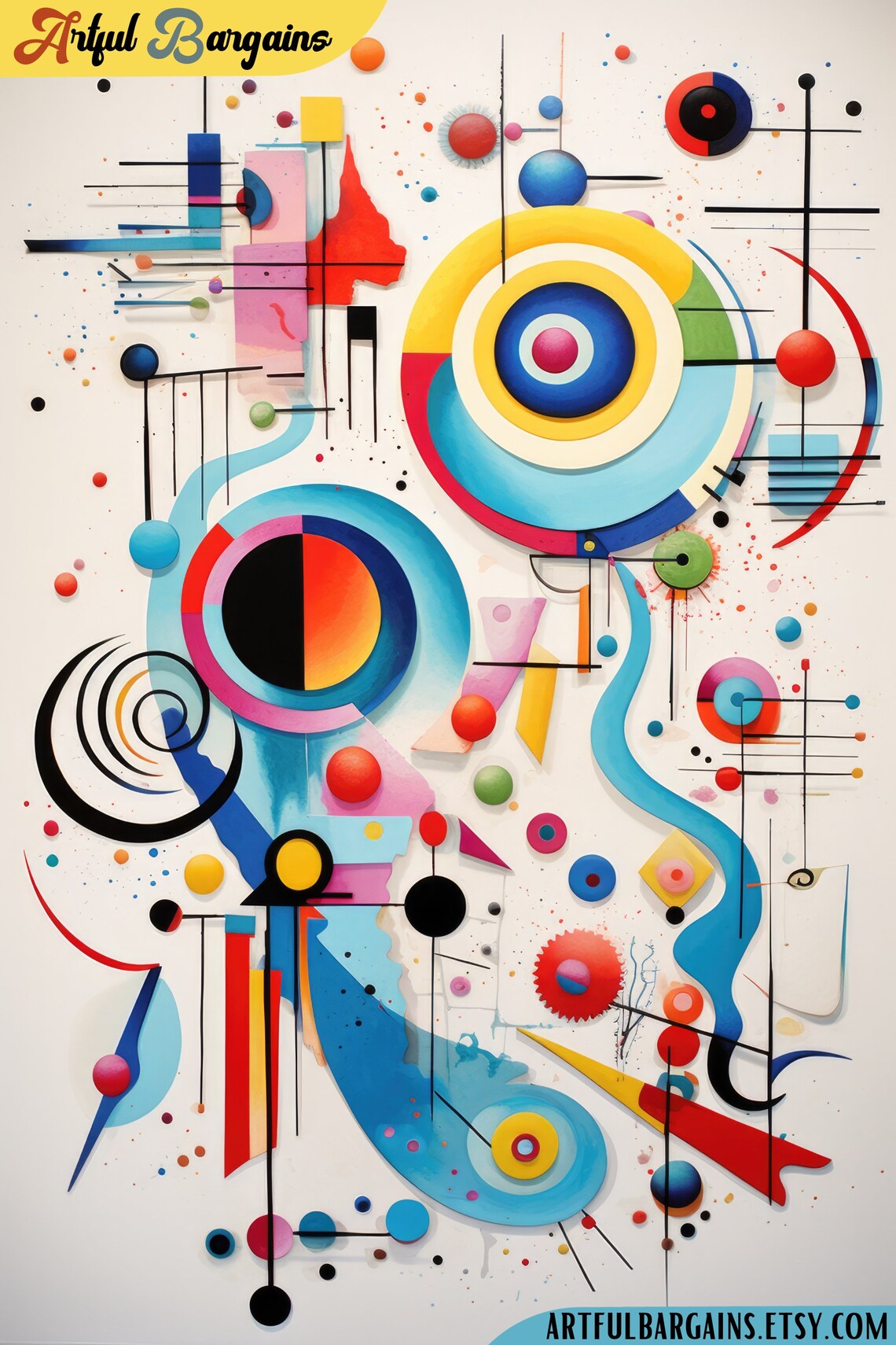 Kandinsky Art Print, Minimalist Poster, Colorful Kandinsky Inspired ...