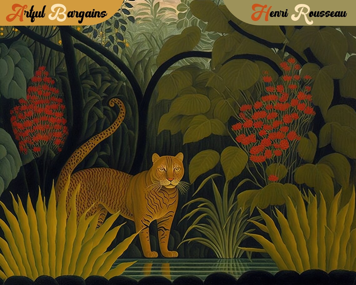 Henri Rousseau Art Print, Rousseau Inspired Printable Wall Art, Exotic ...
