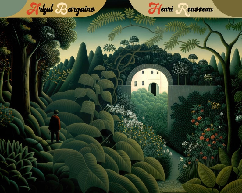 Henri Rousseau Art, Exotic Art Print, Surreal Doorway in the Deep ...