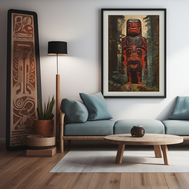 Haida Tribal Art Sasquatch Print, Bigfoot Statue, Pacific Northwest ...