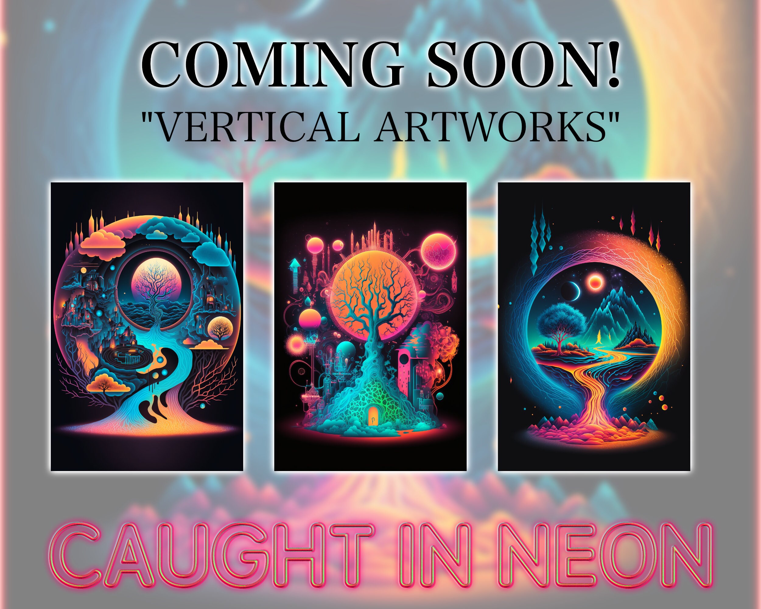 Printable Neon Wall Art DNA Helix Psychedelic Tree of Life - Etsy