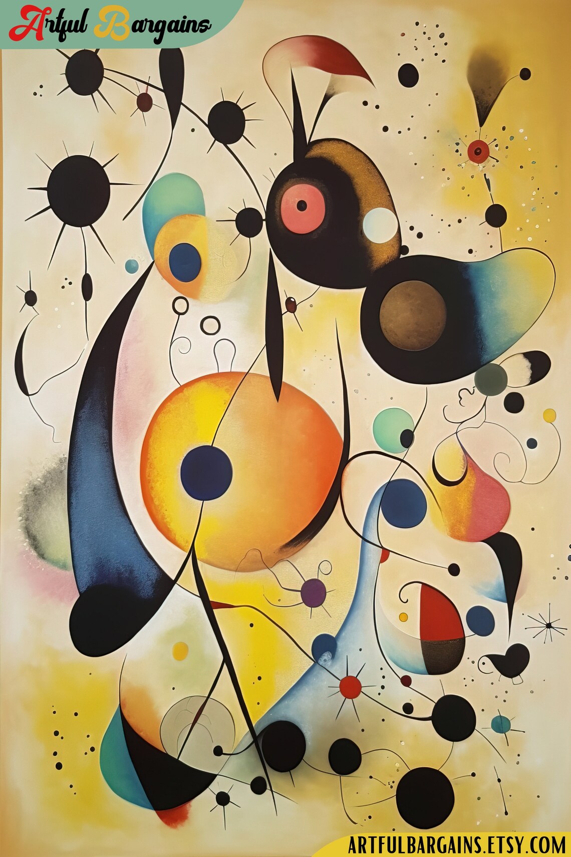 Joan Miro Art Print, Abstract Surrealism, Miro Poster, Miro Inspired ...