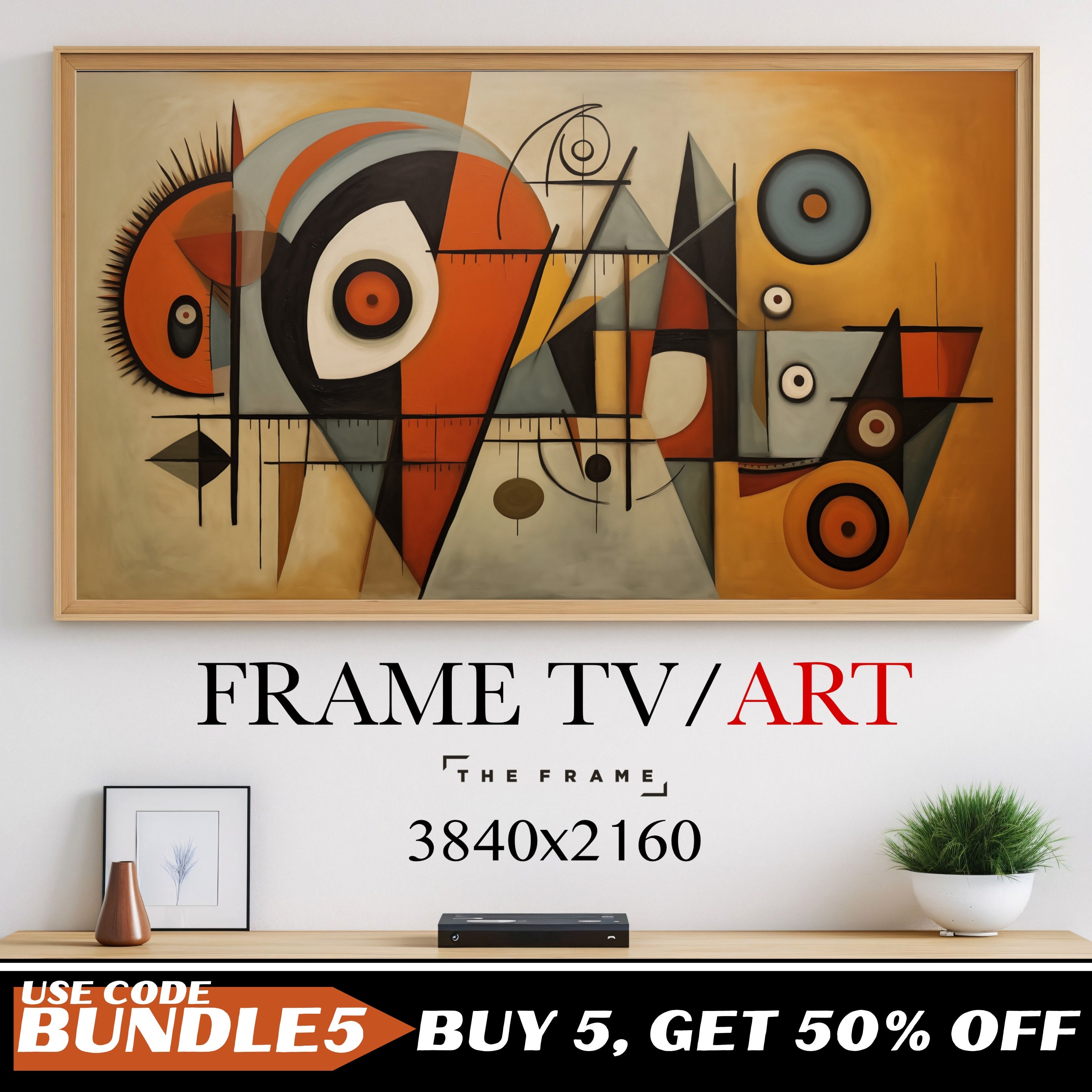 Samsung Frame TV Art, Abstract Art, Picasso, Geometric Art, Bauhaus ...