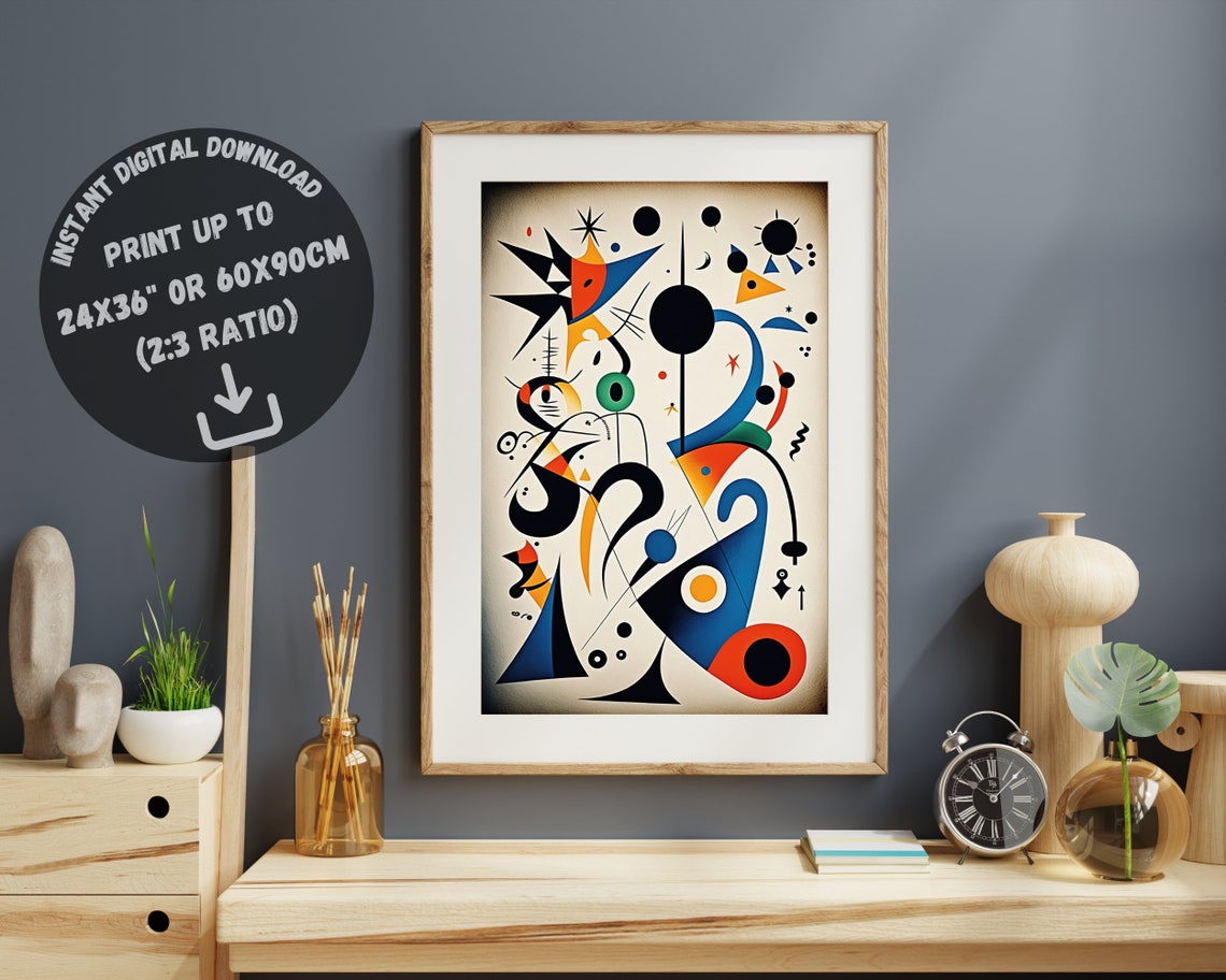 Joan Miro Art Print, Miro Inspired Printable Wall Art, Miro Poster ...