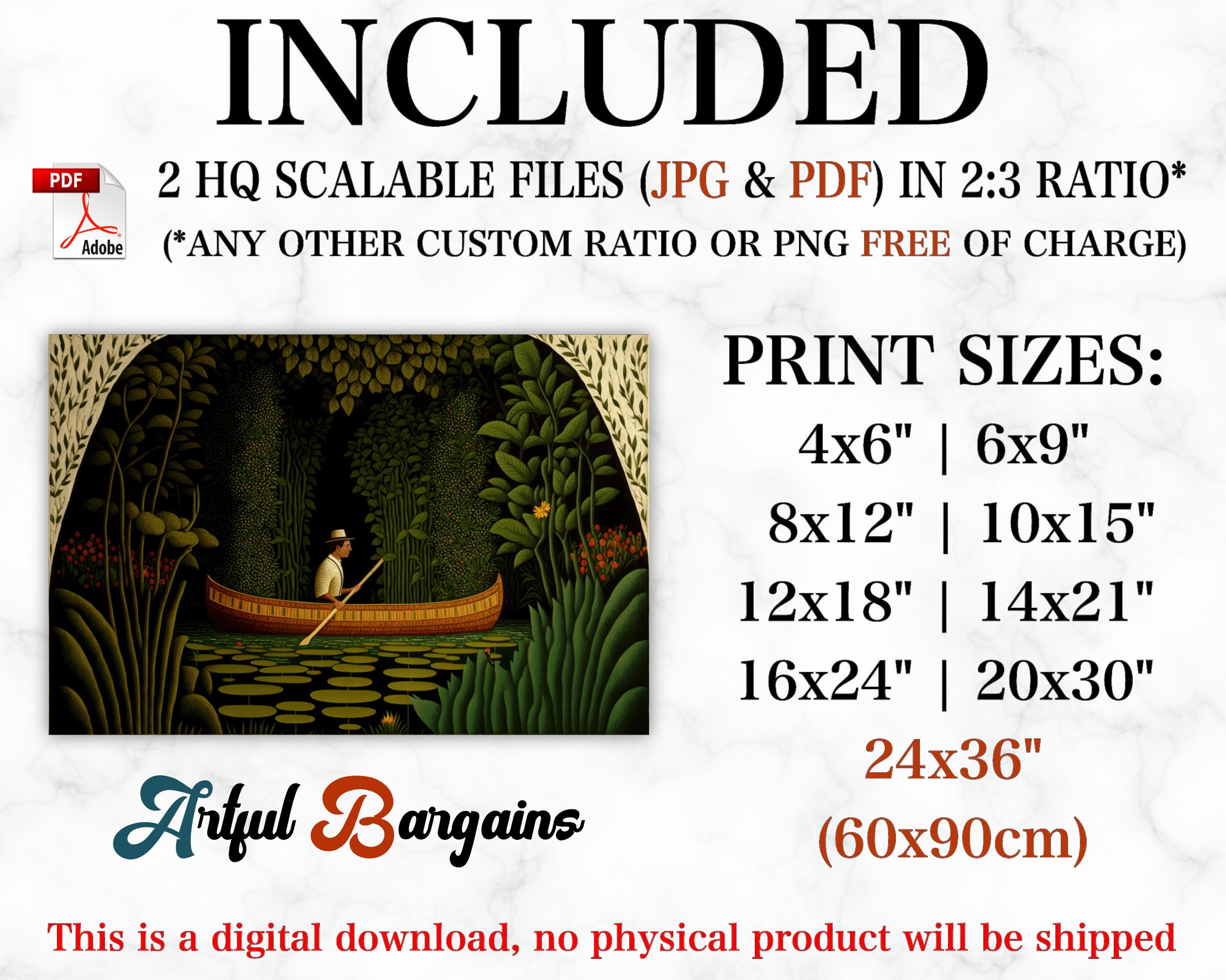 Henri Rousseau Art Print, Digital Download, Rousseau Inspired Printable ...