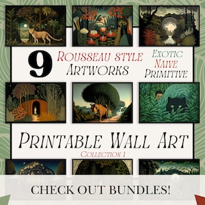 Henri Rousseau Art Print, Exotic Art, Rousseau Inspired Printable Wall ...