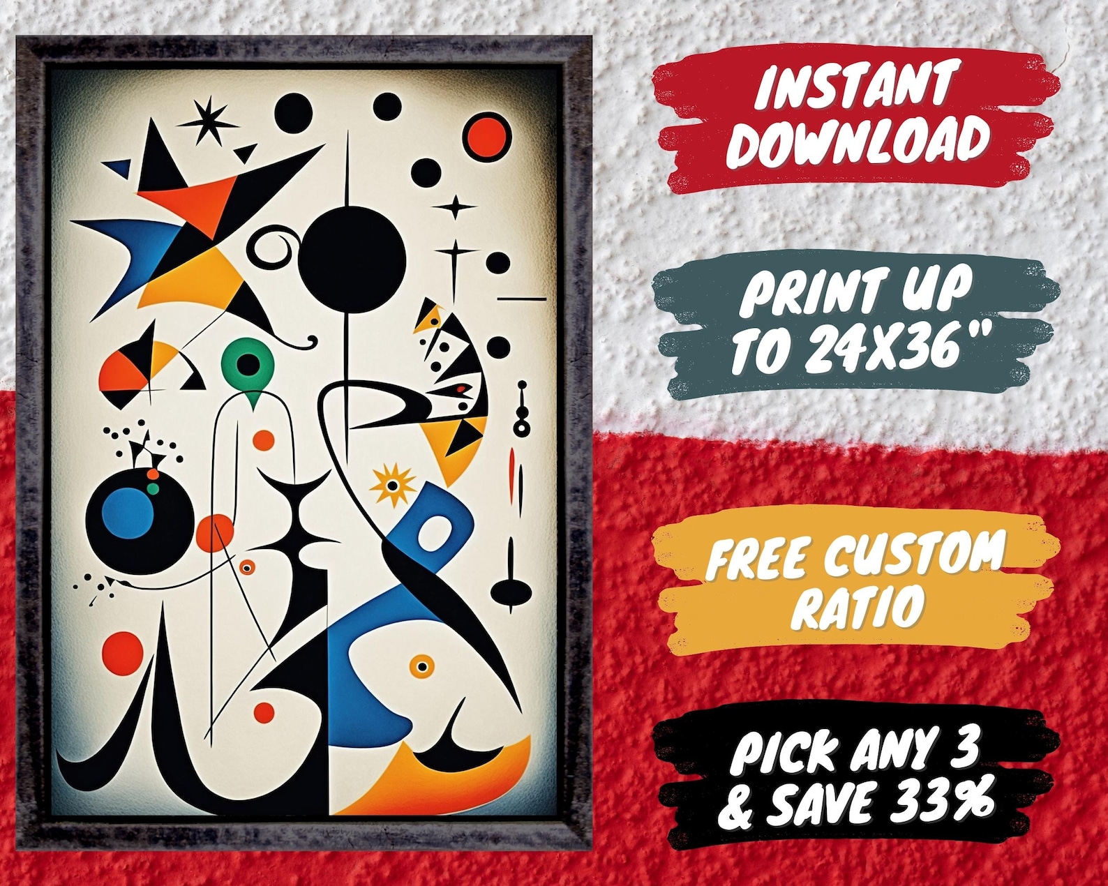 Joan Miro Art Print, Miro Poster, Miro Inspired Printable Wall Art ...