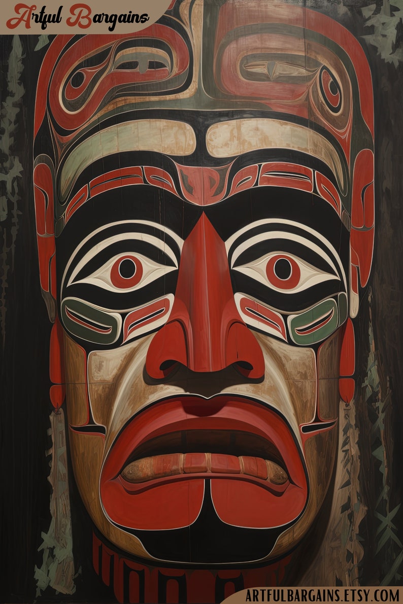 Haida Tribal Art Print, Pacific Northwest Coast Native American ...