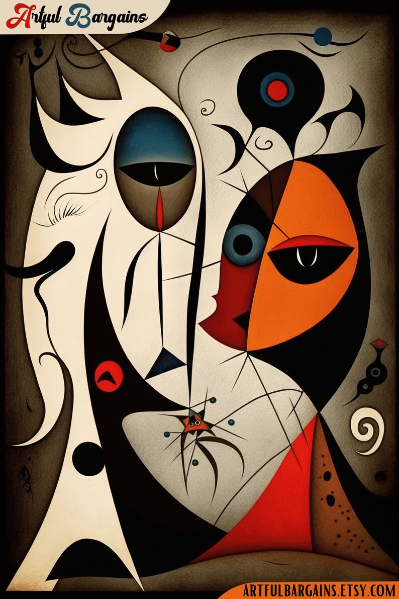 Picasso Inspired Printable Wall Art, Joan Miro Art Poster, Instant ...
