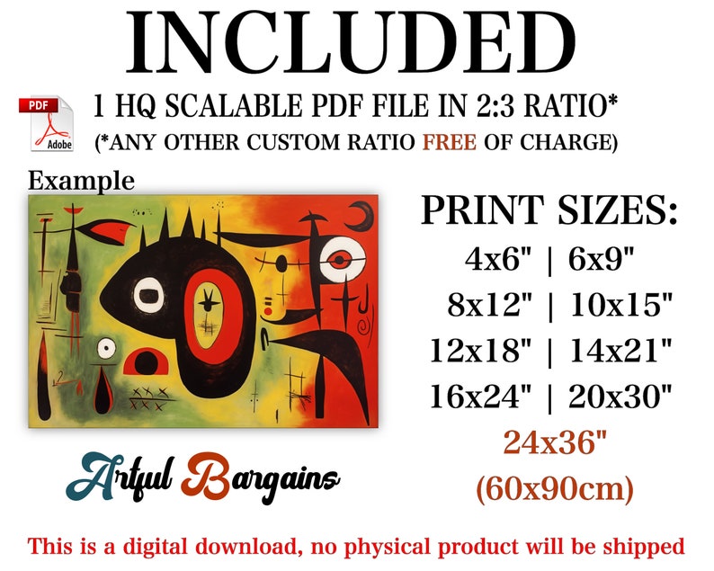 Joan Miro Art Print Miro Poster Miro Inspired Printable Wall - Etsy
