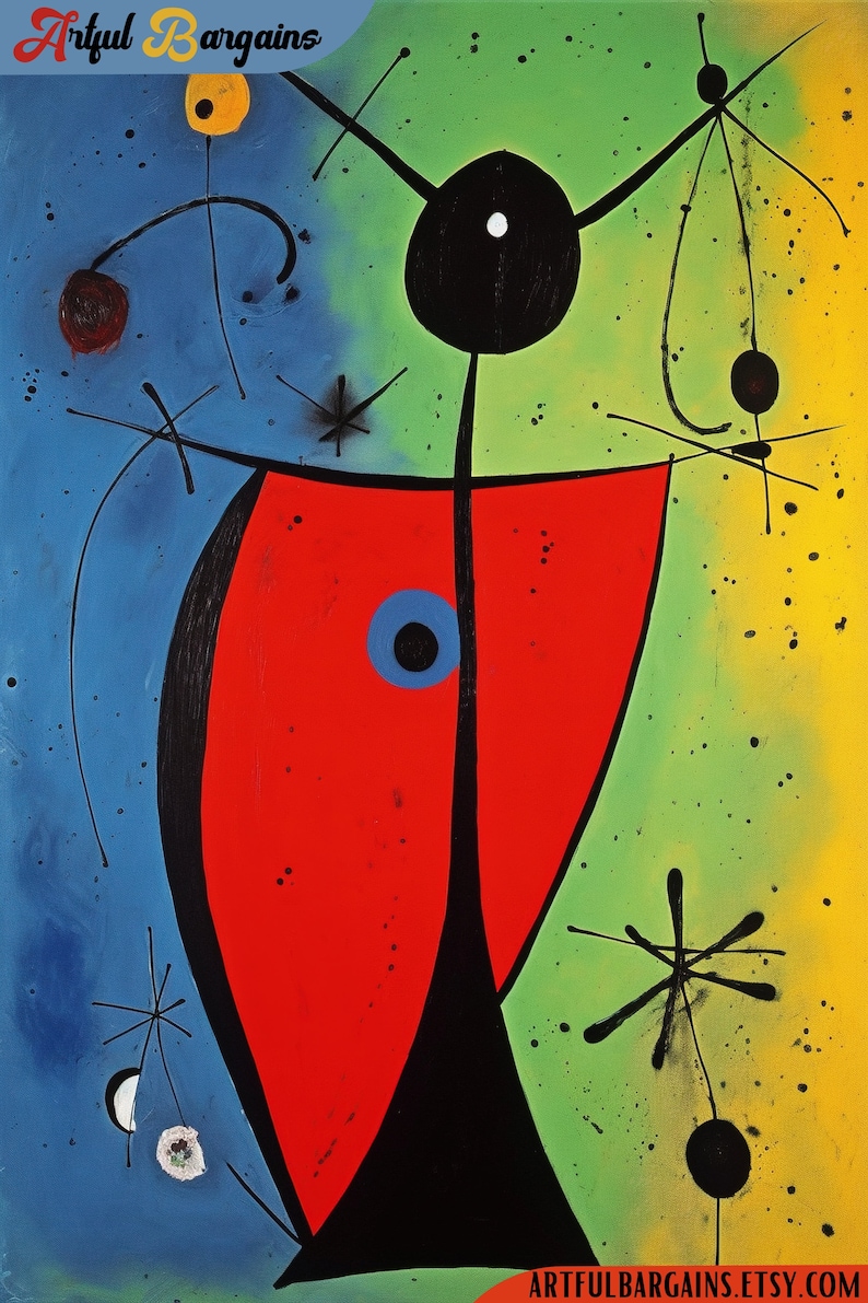 Miro Poster, Joan Miro Art Print, Abstract Surrealism, Miro Inspired ...