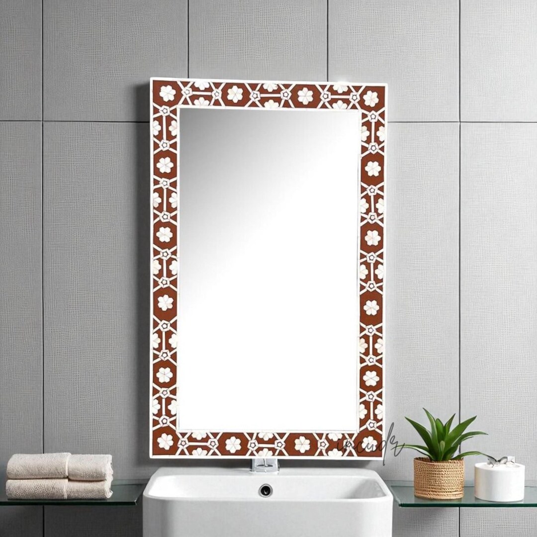 Handcrafted Bone Inlay Mirror Frame, Bohemian Decor - Etsy