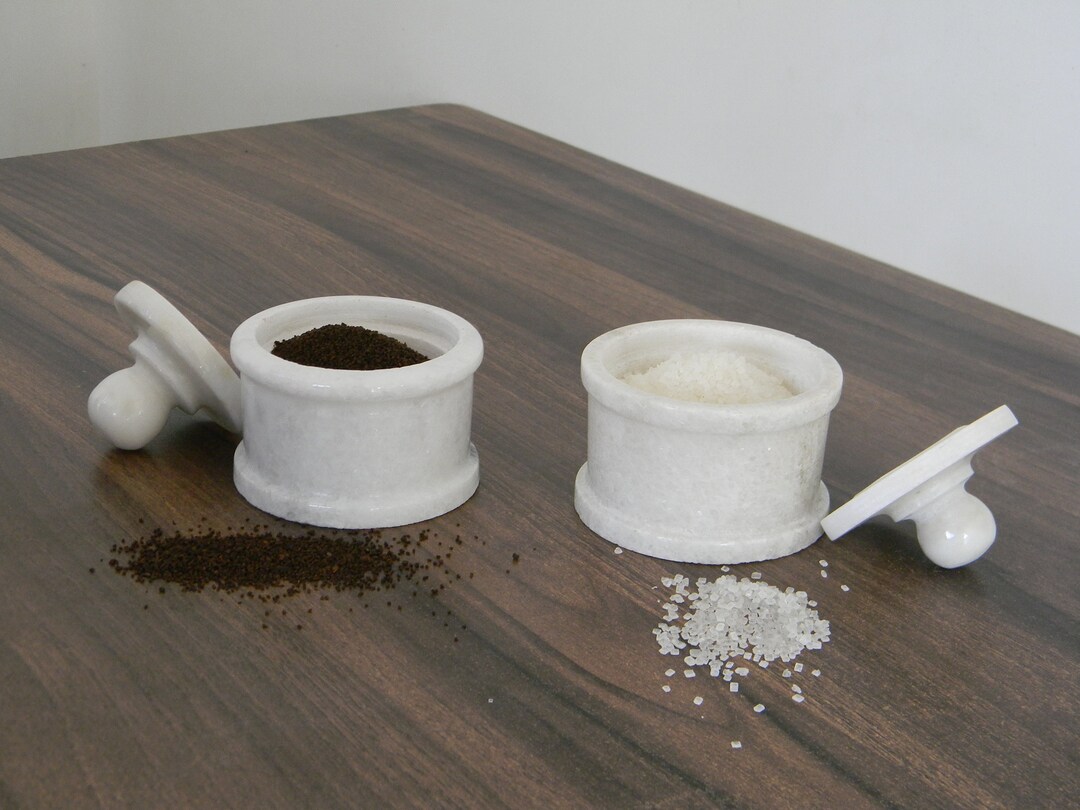 Marble Salt Cellar, Stone Salt and Pepper Bowls, Trinket Box and ...