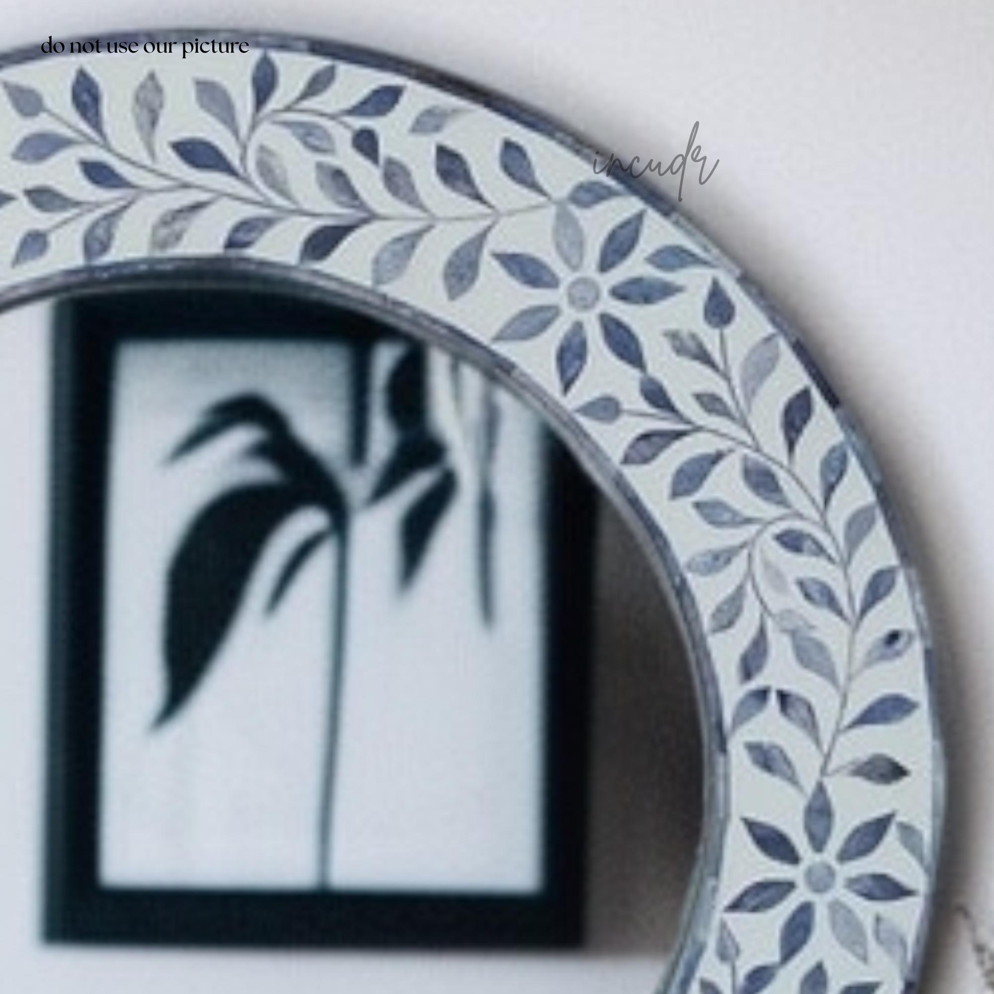 Elegant Bone Inlay Mirror Frame – Intricate Handmade Wall Decor - Etsy