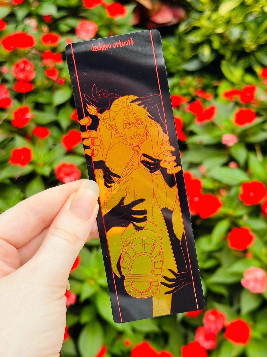 Anime Iconic Character PVC Bookmark With Light Effects Black Yellow - Etsy