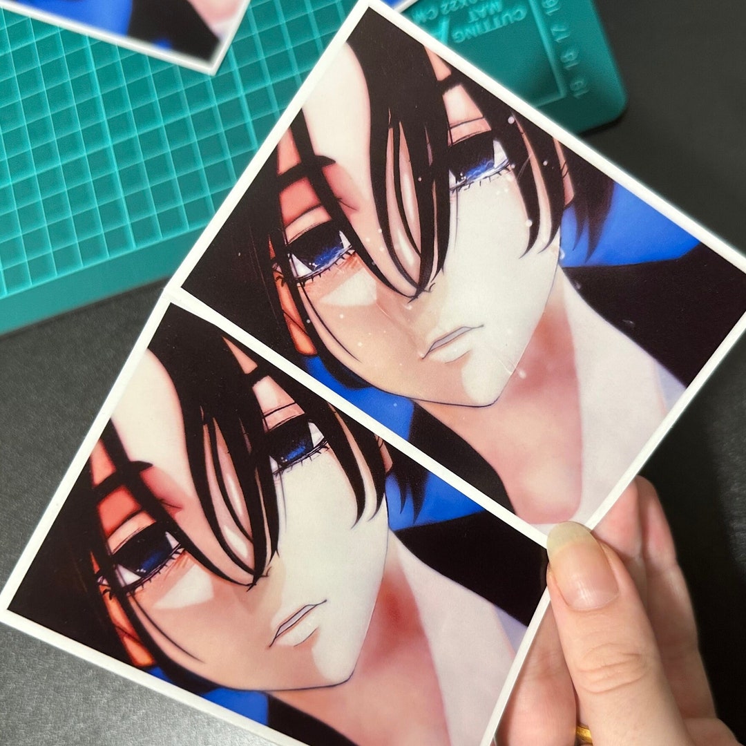 Full Gloss Sticker Handsome Anime Boy Black Hair Anime Boy - Etsy
