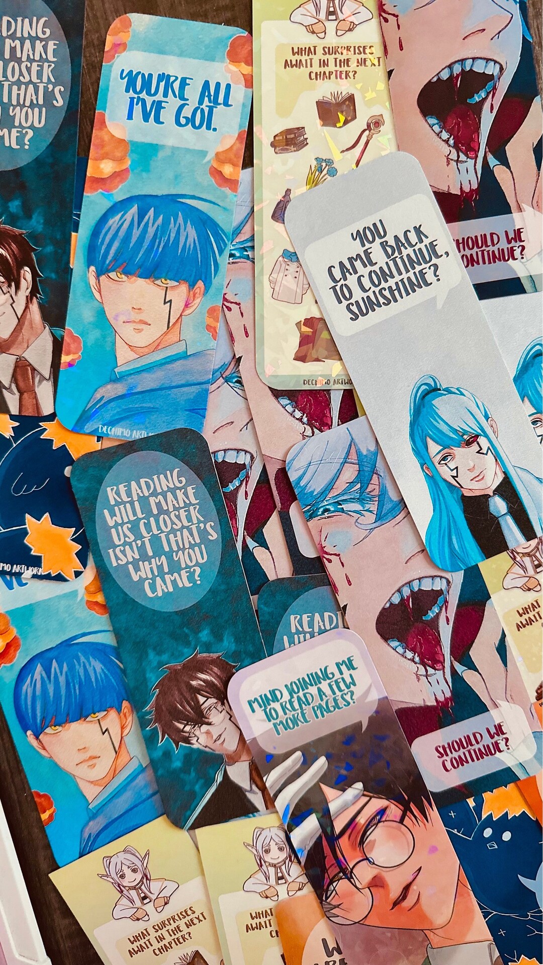 Anime Character Bookmarks: Glossy Art Print, Watercolors, Blind Box ...