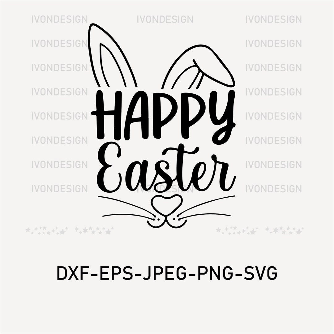 Bunny Face Svg, Easter Svg, Cute Easter Svg, Cute Bunny Face Svg, Bunny ...