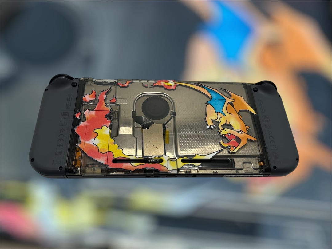 Custom Nintendo Switch Back Shell - Charizard Flame - Etsy