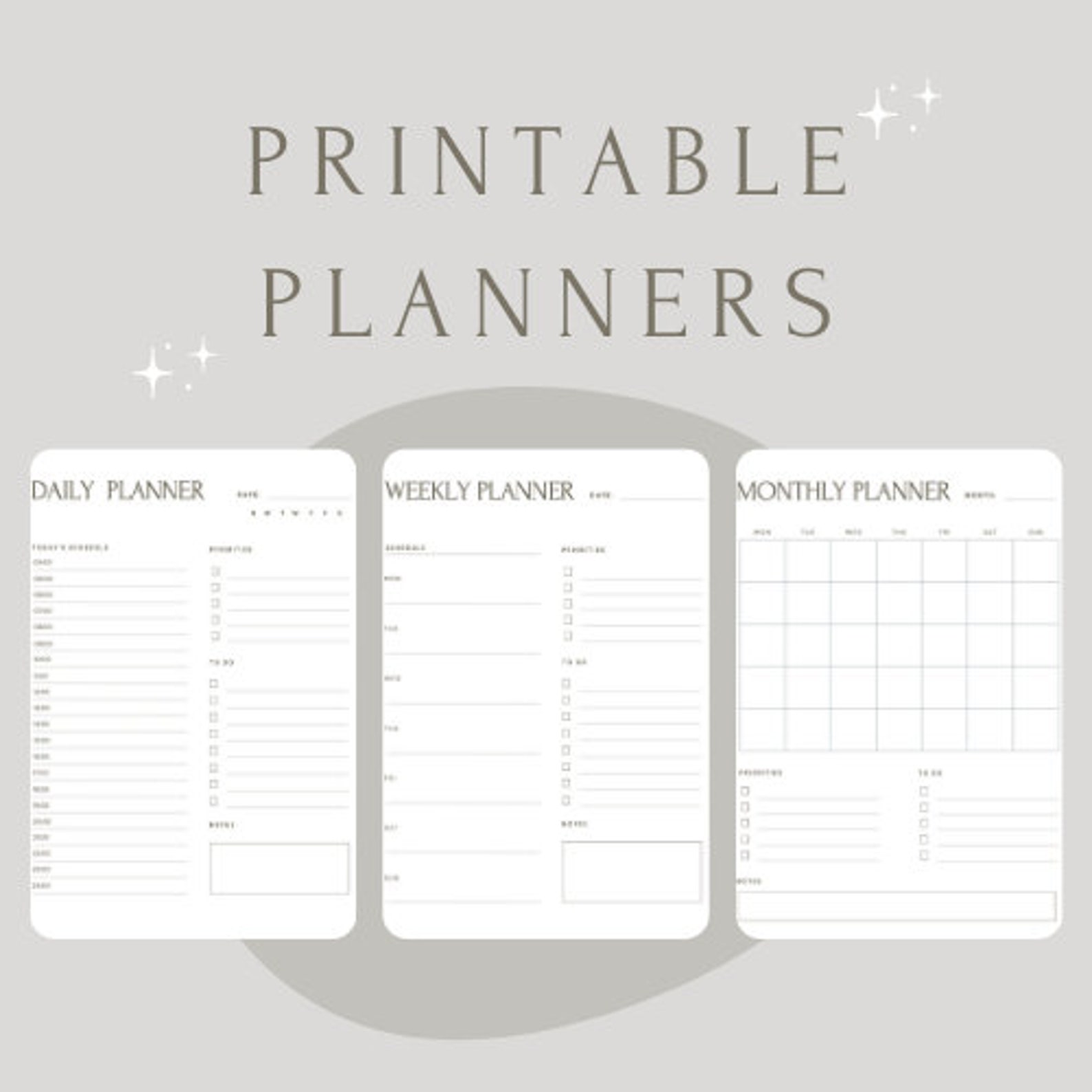 Printable Daily, Weekly, Monthly Planners - Etsy
