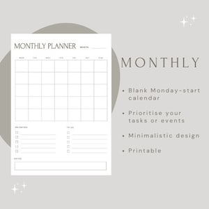 Printable Daily, Weekly, Monthly Planners - Etsy