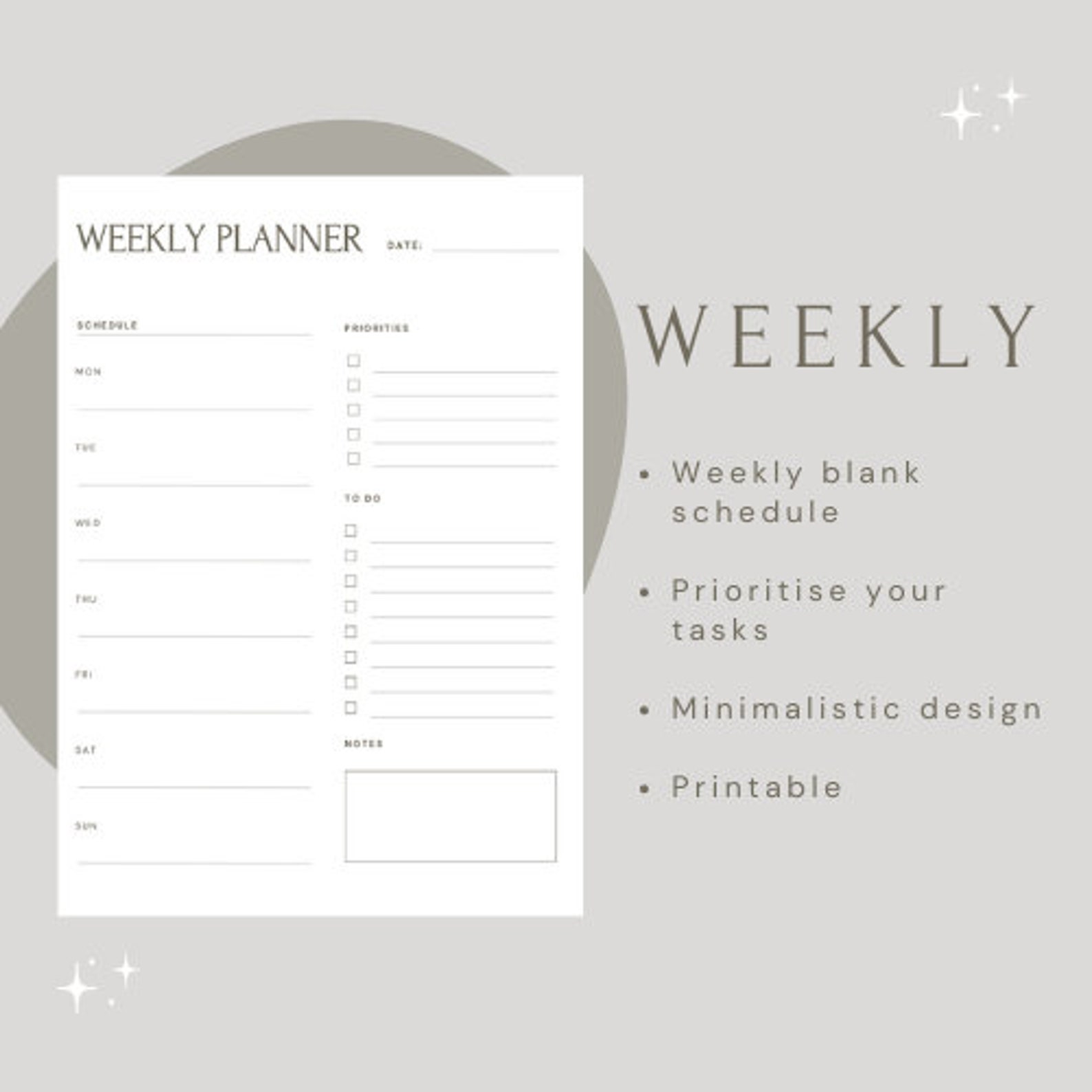 Printable Daily, Weekly, Monthly Planners - Etsy