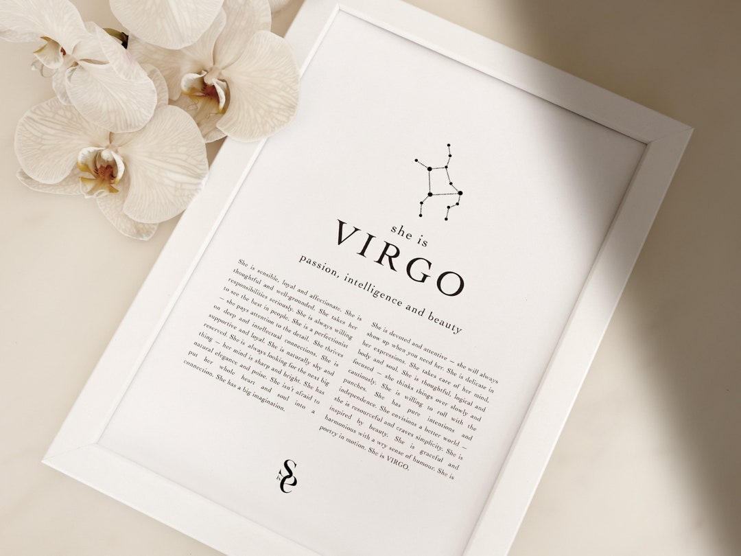 Virgo Print for Wall Virgo Star Sign Instant Download Print Zodiac ...