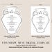 Wedding Menu Urn Shaped Template Editable A5 Digital File Mediterranean ...