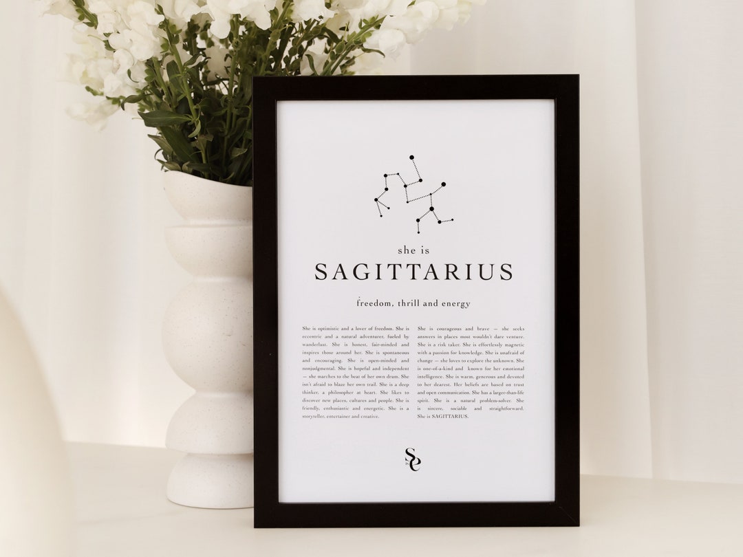 Signature Sagittarius Star Sign Instant Download Print, Zodiac ...