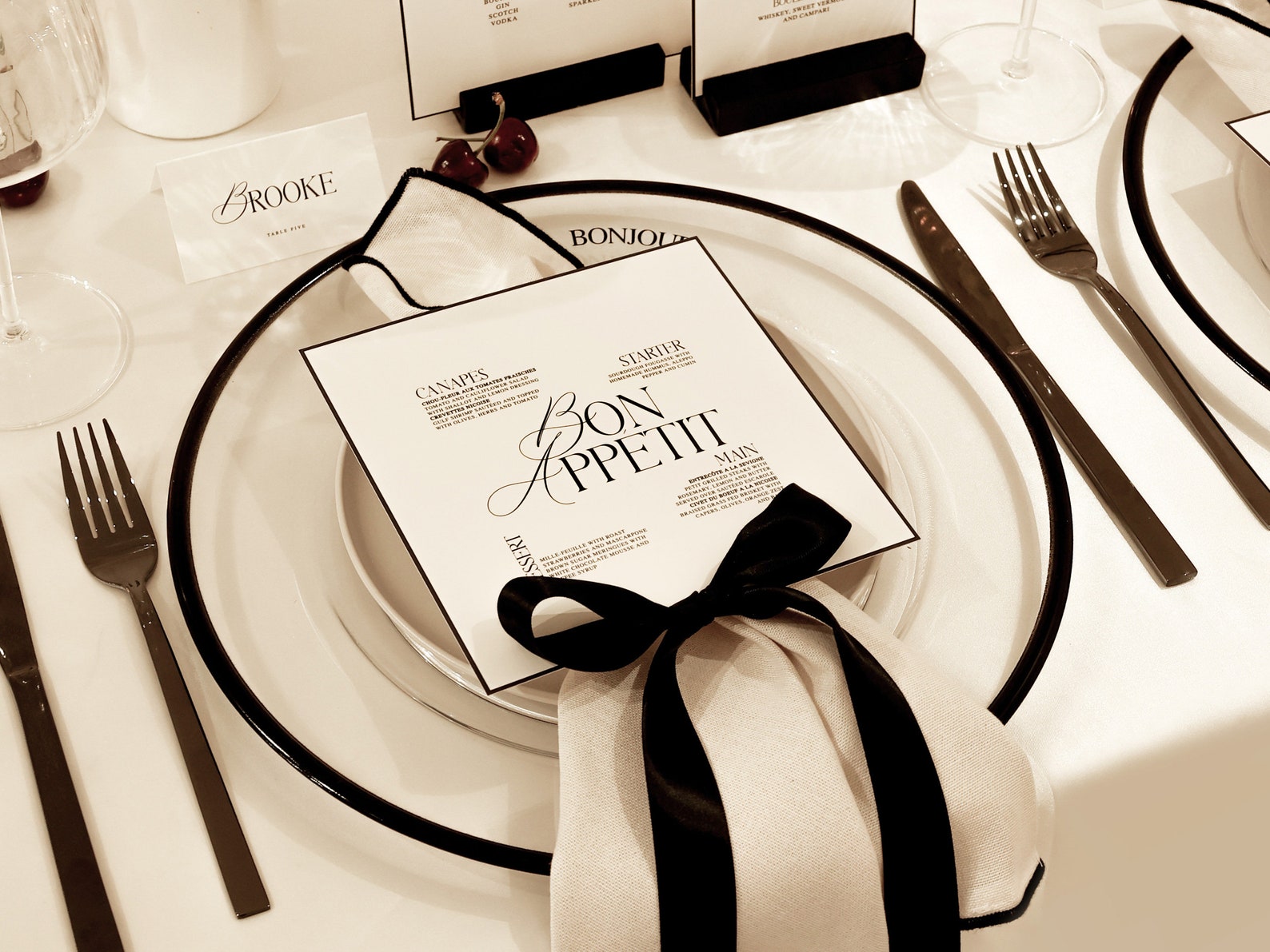 Wedding Menu Bundle Name Place Cards Digital Template Minimalist Table ...