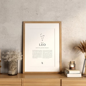 Signature Leo Star Sign Instant Download Print, Zodiac Printable, Leo ...