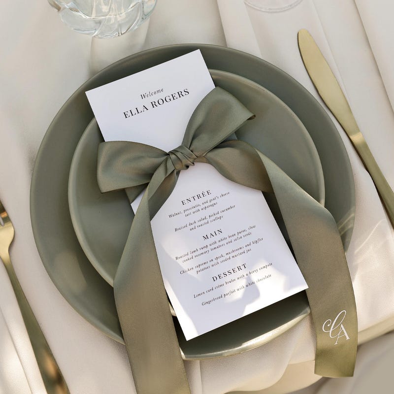 Ribbon Menus Wedding - Etsy