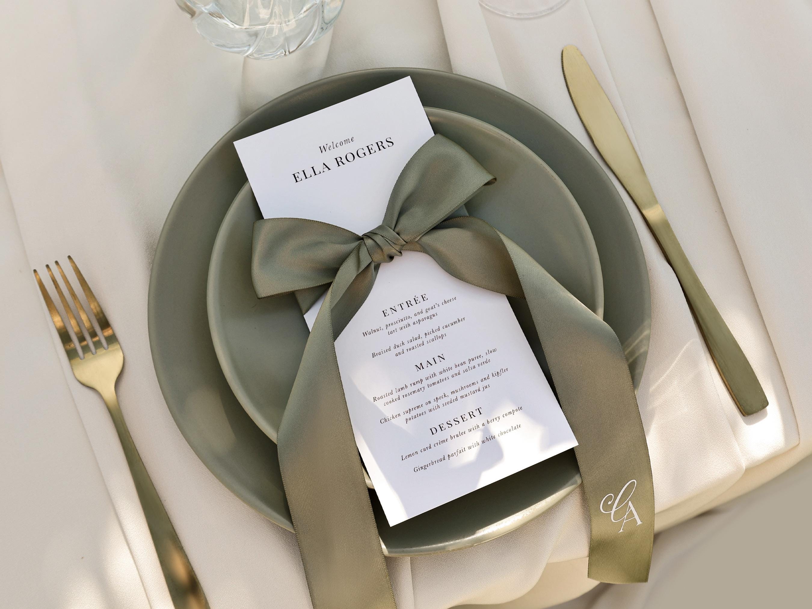 Personalized Wedding Menu With Guest Name Elegant Garden Wedding Menu ...