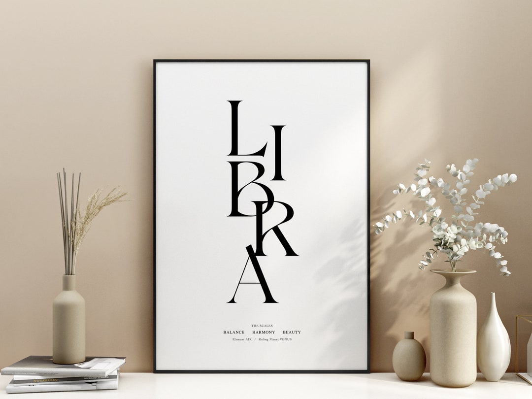 LIBRA Star Sign, Instant Download Print, Simple Print, Libra Gift ...