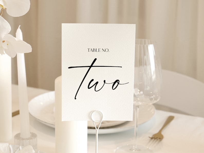 Wedding Table Numbers Template Minimal Number Modern Table - Etsy